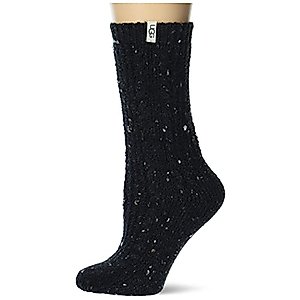 UGG Women's RADELL Cable Knit Crew, Black Speckled, One Size