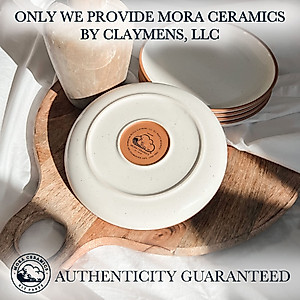 Mora Ceramic Plates Set, 7.8 in - Set of 6 - The Dessert, Salad, Appetizer, Small Dinner etc Plate. Microwave, Oven, and Dishwasher Safe, Scratch Resistant. Kitchen Porcelain Dish - Vanilla White