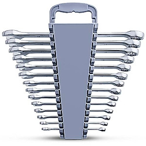 Max Torque 14-Piece Premium Metric Combination Wrench Set in Rack, No Skipped Metric Size 6mm to 19mm | Longer Wrench Body Design, Chrome Vanadium Steel, Mirror Chrome Finish, Unique V-Groove Open End