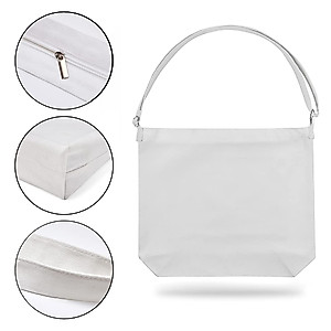 Draw blank White Women's blank large Size Canvas Crossbody Tote Handbags Shoulder Bag Hobo Casual Tote Diy/gifts/aesthetic/personalized