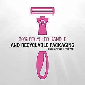 BIC Click 5 Soleil Women's Disposable Razors, 5 Blades With a Moisture Strip For a Smoother Shave, 2 Handles and 8 Cartridges, 10 Piece Razor Set