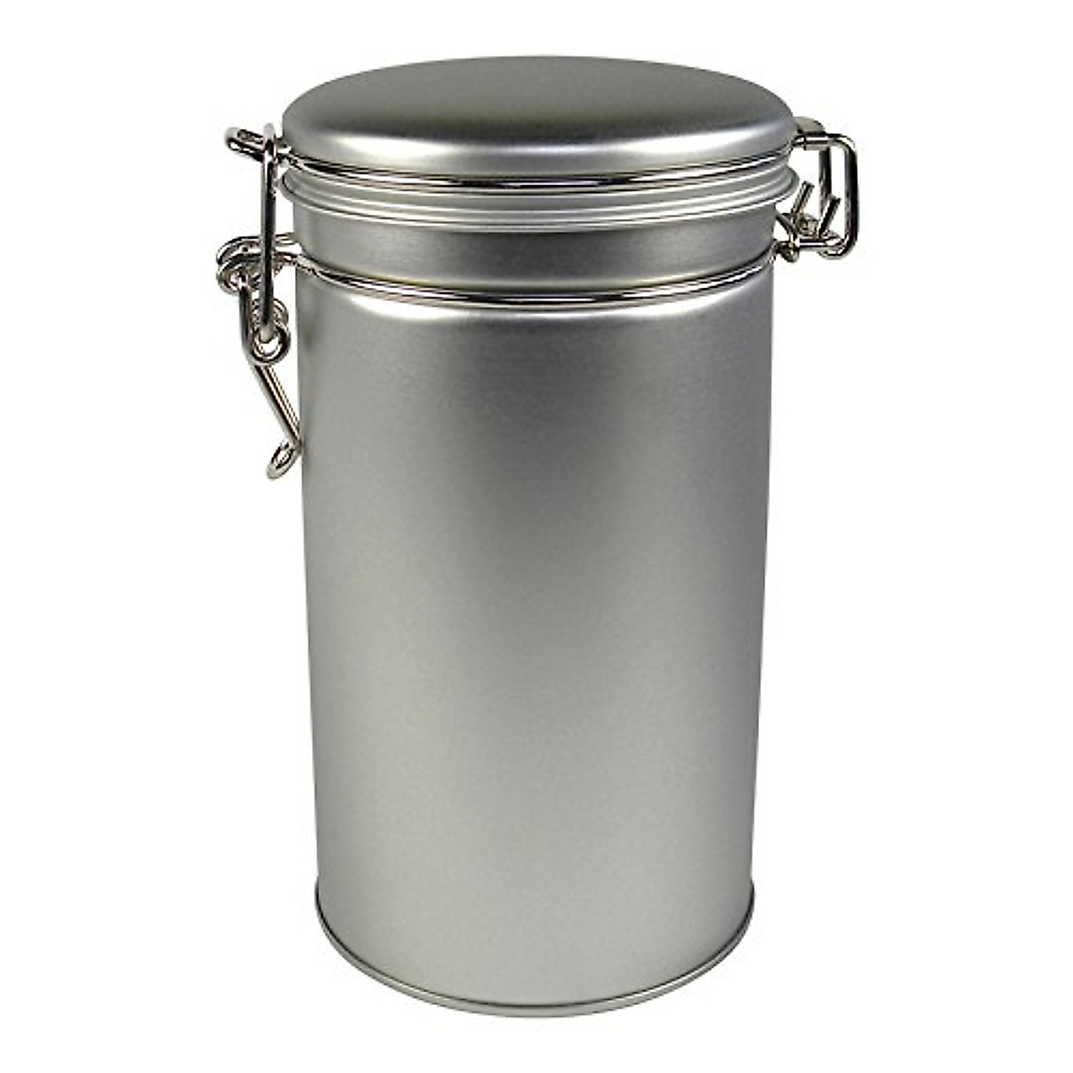 Thistle Moon 2 PC Metal Tea Coffee and Spice Tin Set – 12 Ounce Airtight Round Cannisters with Latch Lids – 6.5” x 3.6” Containers for Tea, Herbs, or Seasoning Storage