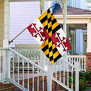 POZOY 3x5ft Double Sided Maryland State Flag, Upgraded Heavy Duty 3 Ply Polyester MD State Flags, Vivid Print, Fade Proof, Double Stitched and Brass Grommets for Indoor and Outdoor Decor (Maryland)