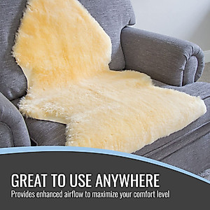 DMI Natural Sheepskin Medical Bed Mattress, Sheepskin for Bed Sores, Pressure Pad, Wool Mattress Pad, Bed Sore Prevention, Washable, 8 to 9 Square Feet, Beige