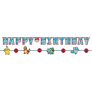 Pokémon Birthday Party Supplies and Decorations Pack: Pokémon Party Supplies and Decorations; Banner, Swirls, Centerpiece, Birthday Candle Set, and more
