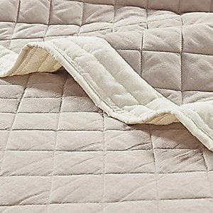 Madison Park 100% Cotton Daybed Cover Set - Trendy Design, All Season Luxury Bedding with Bedskirt, Matching Shams, Decorative Pillow, Diamond Quilted, Khaki 75"x39" 6 Piece