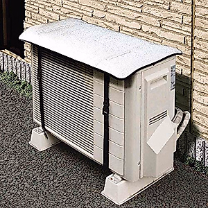 exproyzk Air Conditioner Cover, Aluminum Foil Shell, Waterproof/Leaves/Anti-UV Buckle Fixed Used for Outdoor Equipment Sunshade Partition (Color : Silver, Size : 155x50cm)