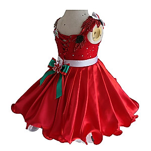 Jennifer G221RG Christmas Toddler Baby Newborn Little Girl's Pageant Party Dress RED Size3T