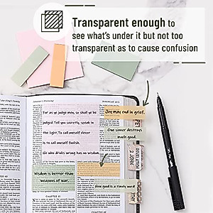 Mr. Pen- Pastel Transparent Sticky Notes, 200 pcs, Bible Sticky Notes, Translucent Sticky Notes, Planner Tabs, Sticky Notes Tabs, Sticky Notes for Books, Book Sticky Notes, Sticky Notes Transparent