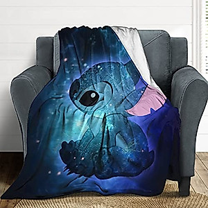 Stitch Blanket for All Season Super Cozy Soft Lightweight Flannel Fleece Plush Throw Blankets for Home Couch, Bed, Sofa, Camping and Traveling 60"X50"