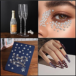 Teenitor Face Gems Self Adhesive Face Rhinestone Makeup Festival Face Jewels Stick On Pearls Hair Gems Concert Makeup Gems for Face, Hair, Body, Eye