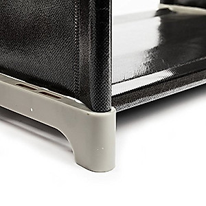 zeat Multifunctional Assembled 3 Tiers 6 Compartments Storage Shelf Black