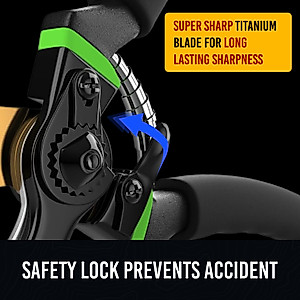 GrowIt 8.5" Professional Titanium Bypass Pruning Shears (T13)- Super Sharp Premium Garden Shears, Pruning Shears For Gardening, Garden Hedge Clippers Handheld Pruners - Garden Scissors Heavy Duty Tool
