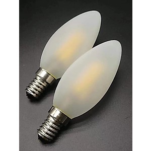 Seigun E12 LED Candelabra Bulb,B11,4W Vintage Edison Style Light Bulbs, 40 Watt Equivalent,2700K Warm Soft White 400LM, E12 Base Dimmable LED Candle Bulbs, C35 Frosted Glass Flame Shape (6)