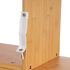 Weglae 4 Tiers Bookshelf,Tall S-Shaped Bookcase,Freestanding Display Shelf,Bamboo Storage Shelving Book Rack,Multifunctional Decorative Room Divider for Home Office