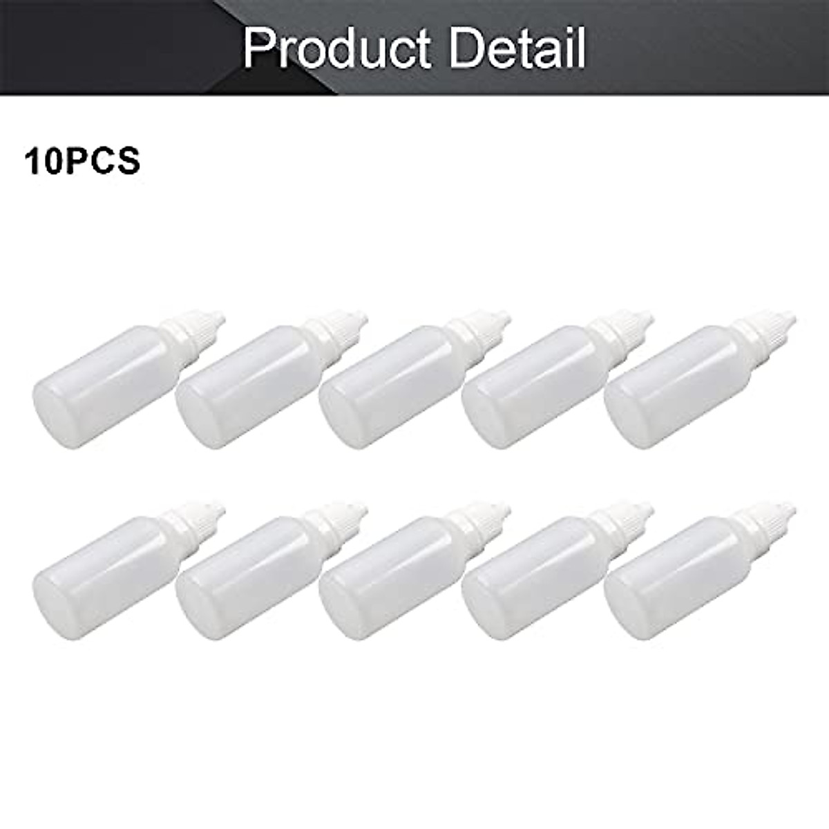 Othmro 0.7oz PE Lab Eye Plastic Dropper Bottles 10pcs, 20ml Squeezable Eye Liquid Dropper Thin Mouth Via of Liquid Sample Seal Storage Bottle with Childproof White Cap