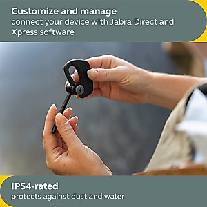 Jabra Perform 45 Ear Hook Mono Bluetooth Headset - Advanced Ultra-Noise-Cancelling Microphone, Push-to-Talk Functionality, Face2Face Mode and Discreet Design - Black