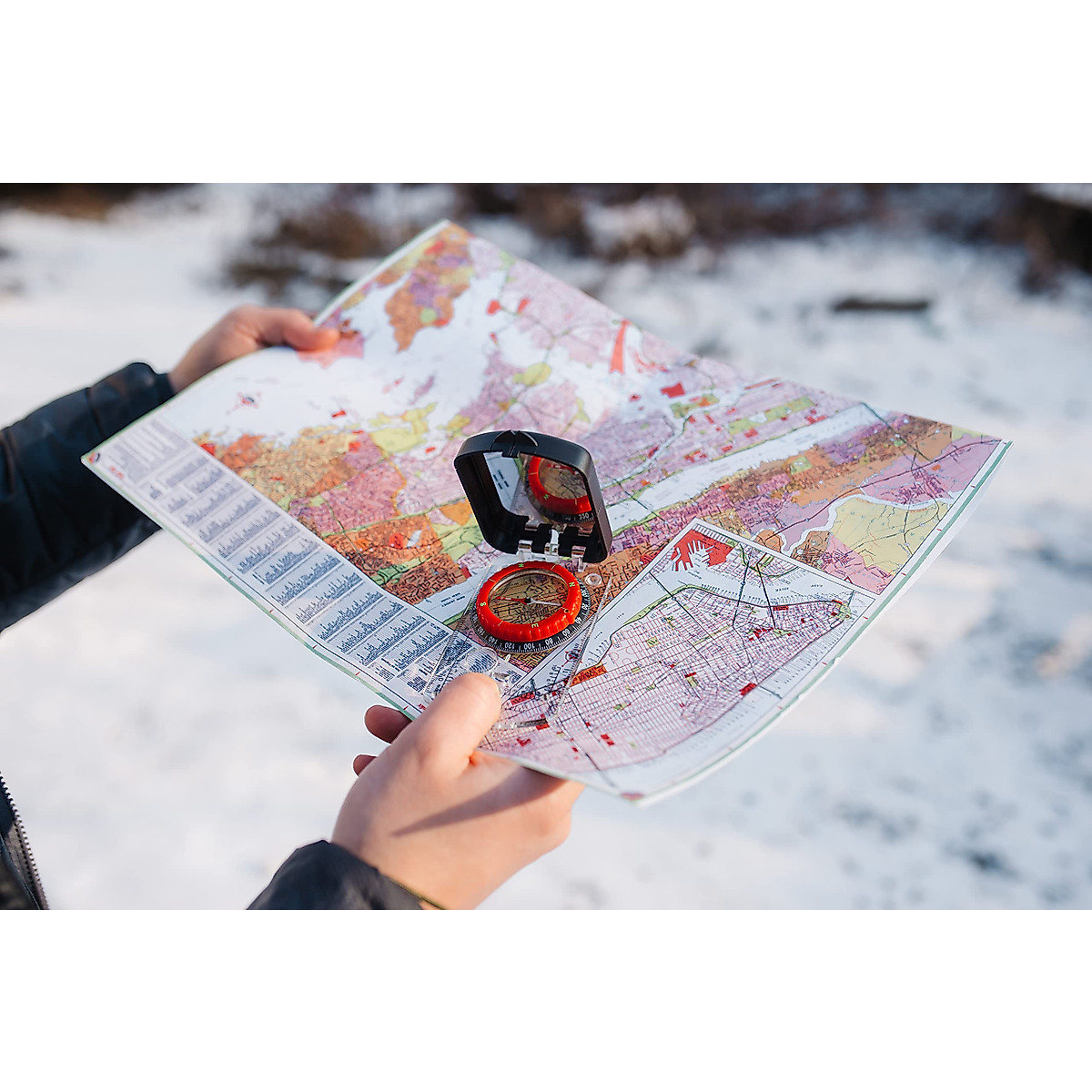 Sighting Compass Mirror Adjustable Declination - Boy Scout Compass Survival Camping | Base Plate Compass Kids Navigation | Orienteering Compass Hiking Map Read Military Compass Backpacking Clinometers