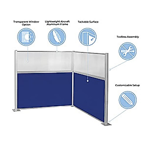 Versare Hush Panel Cubicle Kit | Workstation Partition Walls | Sound Dampening Cubicle Walls | Partitions for Desks
