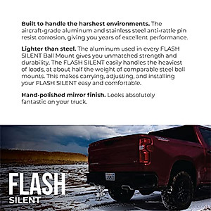 Fastway Flash STBM DT-STBM6400 Adjustable Silent Tow Ball Mount with 4 Inch Drop, 2 Inch Shank, and Chrome Plated Balls