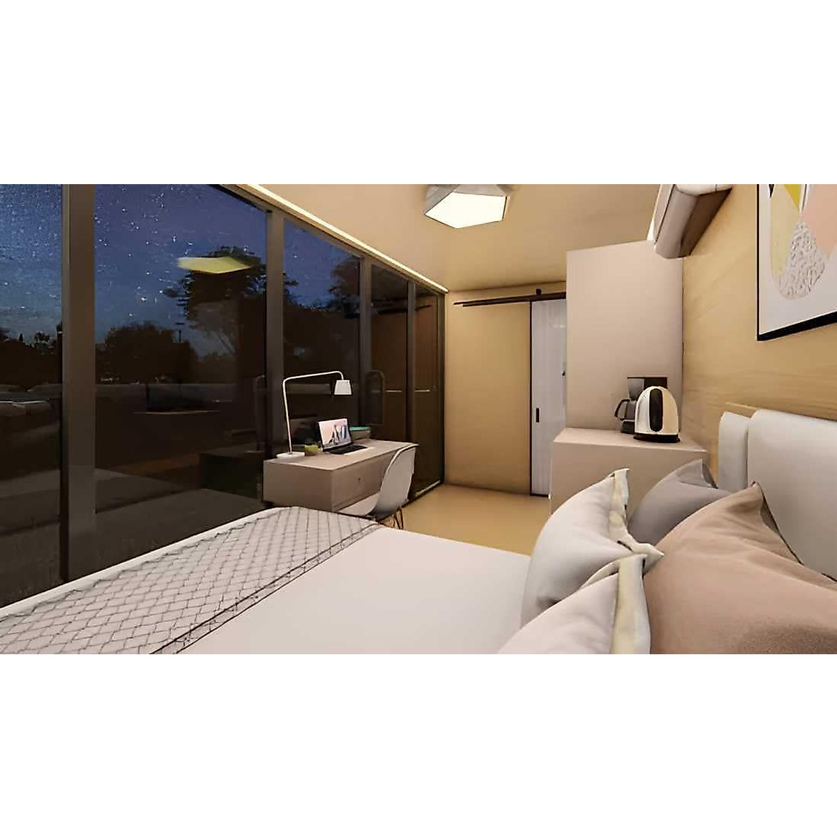 Modular Tiny Home Pod 20FT Cabin for B&B, Office, Outdoor Living Premium Tiny House, Prefabricated House, Portable House