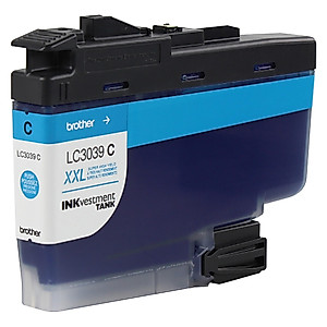 Brother Genuine LC3039C, Single Pack Ultra High-Yield Cyan INKvestment Tank Ink Cartridge, Page Yield Up to 5,000 Pages, LC3039, Amazon Dash Replenishment Cartridge