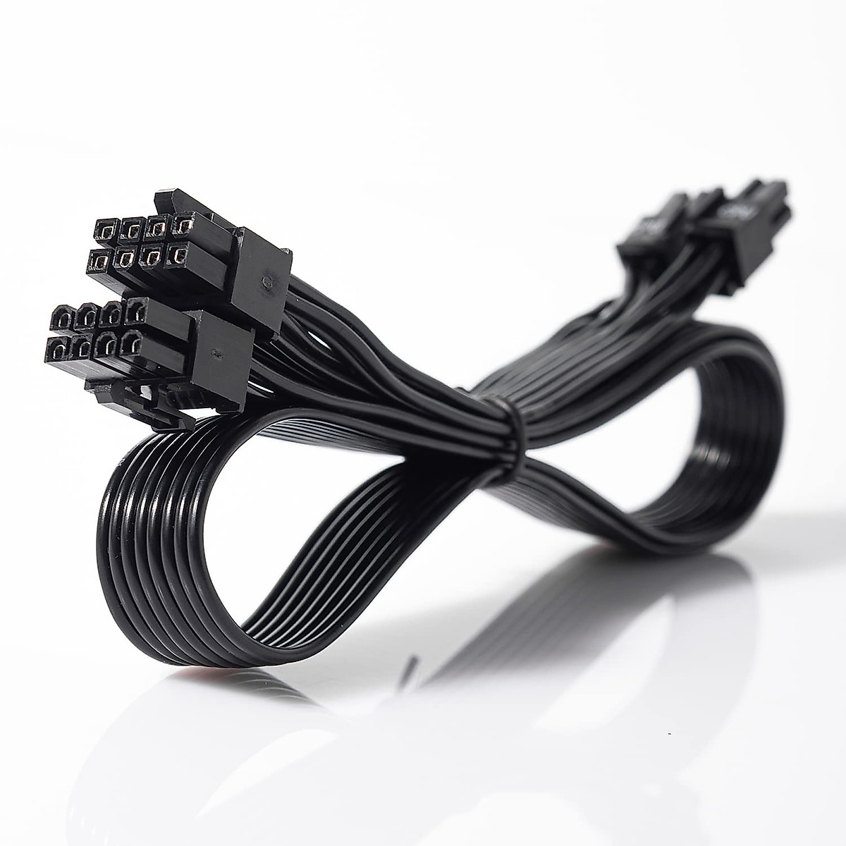 18AWG PCIE Cable for Seasonic, 65CM Male to Male PSU 8 Pin to 8 & 6+2 Pin GPU Power Cable for Seasonic Focus Prime ASUS ROG Thor Strix Modular Power Supply (65cm+15cm)