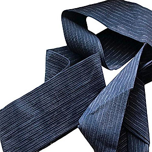 ZooBoo Japanese Kimono Obi Belt - Mens Traditional Vintage Waist Judo Wrap Waistband Pattern (Pure black)