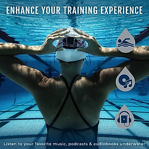 H2O Audio Interval - Swimming Headphones Made for Apple Watch with Bass-Amplified Surge S+ Swimming Earbuds - Bluetooth Swimming Headphones for Underwater Sports - 6-Hour Playtime - Waterproof IPX8