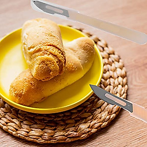 EOPER Bakers Lame Bread Tool 10 Pieces Western Style Curve Bread Knifes Dough Scoring Bread Slicer Tool with Plastic Protective Cover Baking Sourdough Razor French Cutter For Bread Bakers