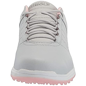 Skechers womens Pivot Spikeless Golf Shoe, Light Gray/Pink, 8 US