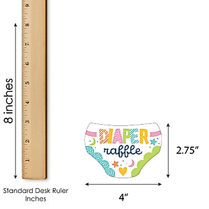 Big Dot of Happiness Colorful Baby Shower - Diaper Shaped Raffle Ticket Inserts - Gender Neutral Baby Shower Activities - Diaper Raffle Game - Set of 24