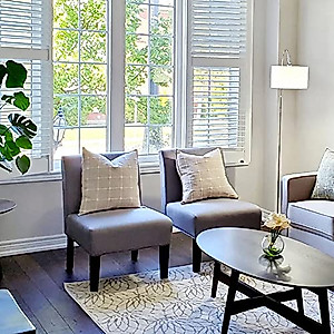 Armless Accent Chair Set of 2 Dining Chairs with Solid Wood Legs Living Room Chairs for Bedroom/Office Mid Century Modern Dining Chairs Slipper Chair Bedroom Chair for Adults