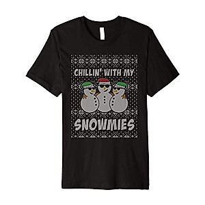 Snowman Funny Snow Pun Ugly Christmas Premium T-Shirt