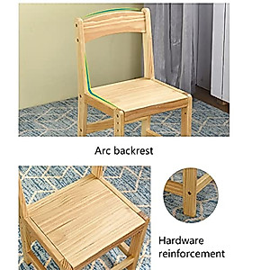 BBSJ Solid Wood Table and Chairs Set Student Study Table Home Lifting Wooden Safety Writing Desk Combination with Bookshelf