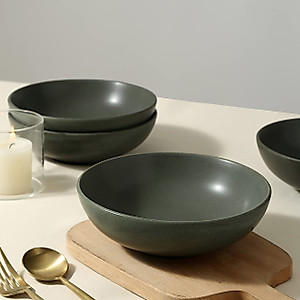 Stone Lain Grao Stoneware 16-Piece Dinnerware Set, Green