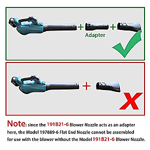 Haiouus 197889-6 Blower Flat End Nozzle, Compatible with 18V X2 36V Hand held Blower, Fits XBU03 & XBU02Z Model
