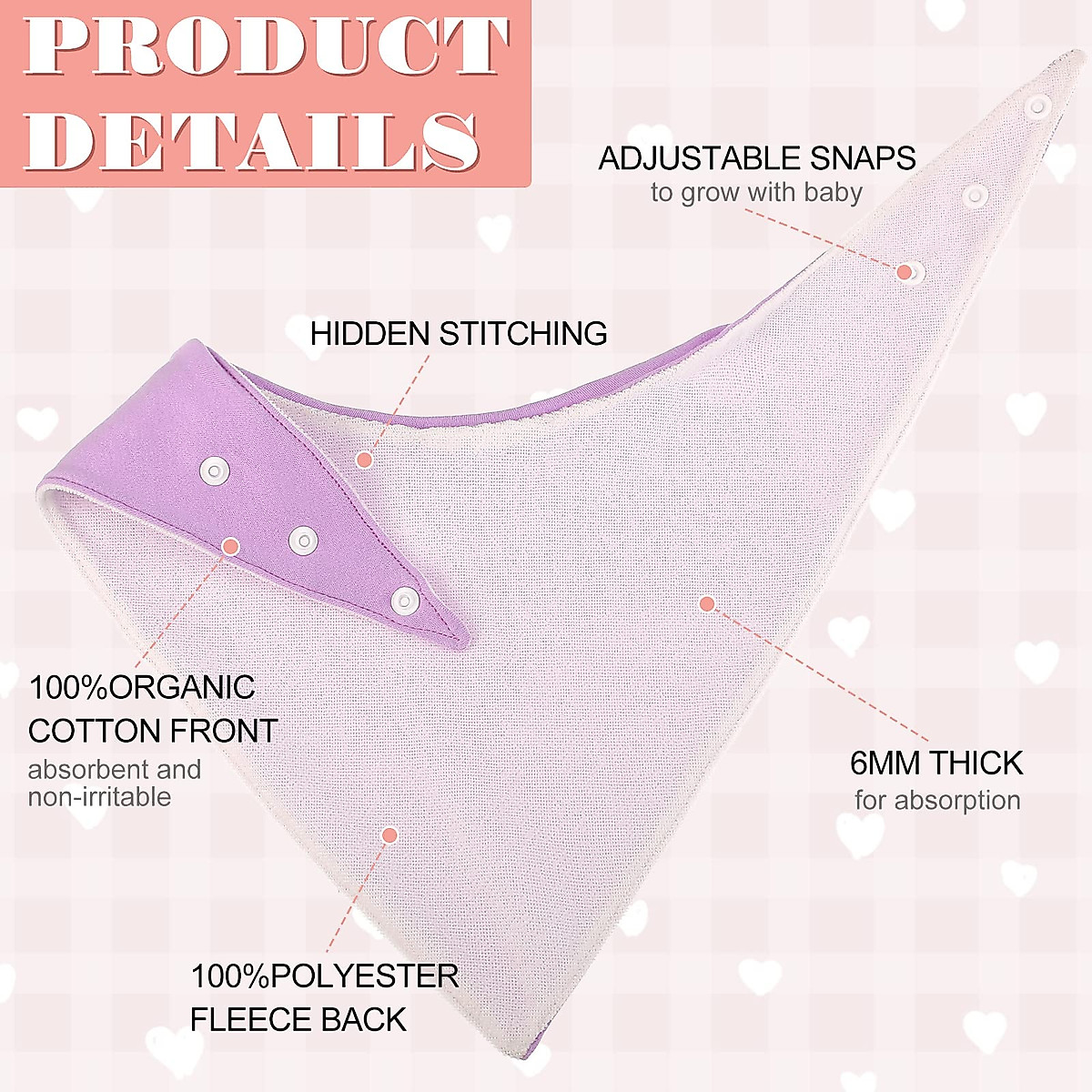 Janmercy 5 Pack Adult Drool Bandana Bibs Soft Large Absorbent Bibs Set for Special Needs Waterproof, Kids 4+ Years, Teens, Men Women(Cream. Blue, Purple, Pink, Green.)