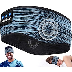 MUSICOZY Sleep Headphones Bluetooth 5.2 Headband, Wireless Music Sleeping Mask Headphones Earbuds Earphones Sweatproof for Women Mom Sports Workout Running Jogging Yoga Cool Gadgets Unique Gifts