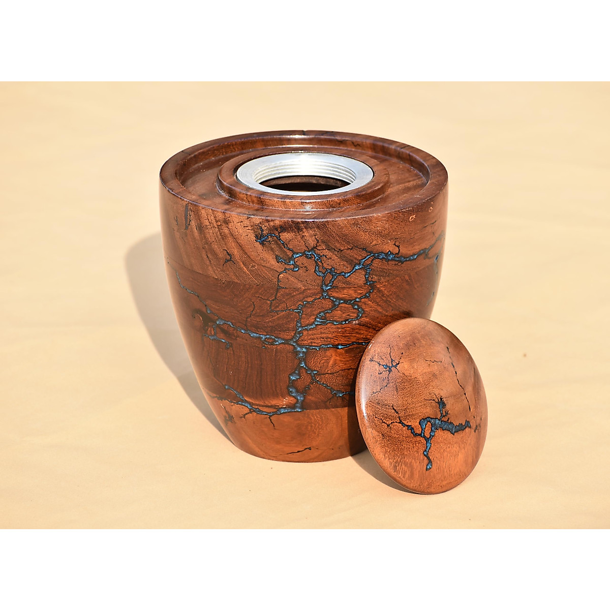 Rosewood Decorative urn Funeral Urn Pet Loss urn Memorial urn Wooden urn Box Lichtenberg Figure Resin urn for Ashes Cremation urn Urn for Human Ashes (Large up to 200 lb)
