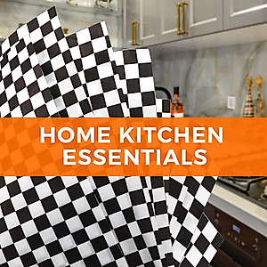 200 Sheets Wax Deli Paper Sheets for Food 12 x 12 inch Checkered Dry Waxed Deli Paper Sheet for Sandwich Paper Liner, Food Basket Liners, Food Wrapping, Black-White