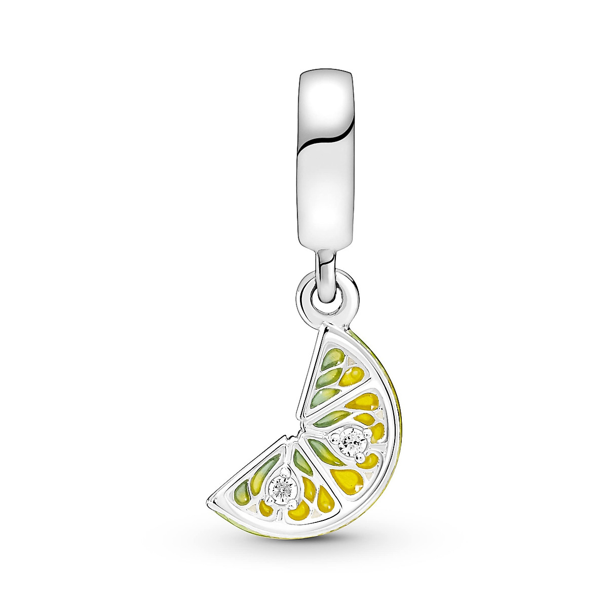 Pandora Lemon Slice Sparkling Fruit Dangle Charm Bracelet Charm Moments Bracelets - Stunning Women's Jewelry - Made with Sterling Silver, Cubic Zirconia & Enamel