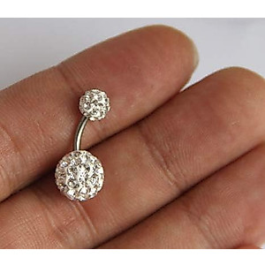 VCMART 14G Belly Button Ring Heart Clear Round Sunflower Diamond Opal Belly Button Rings Surgical Steel Diamond Belly Rings for Women Navel Rings Navel Piercing Jewelry Belly Button Piercing Jewelry