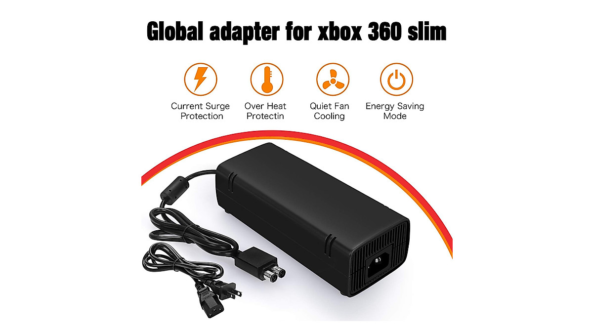YCCTEAM Xbox 360 Slim AC Adapter - Low Noise Power Supply