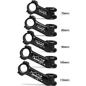 ZECHAO 31.8mm Mountain Bike Stem,17/25 Degree Ultralight Bike Stem 70/80/90/100/110mm Road Bike Aluminum Stem Mountain Power Parts Bike Stem (Color : 17 Degree, Size : 110mm)