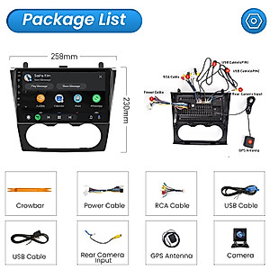 for Nissan Altima 2008 2009 2010 2011 2012 Android Radio Stereo: 9 Inch Touch Screen Replacement-CarPlay Android Auto Bluetooth 5G WiFi GPS FM DSP SWC 1080P Backup Camera Mirror Link (Manual AC)