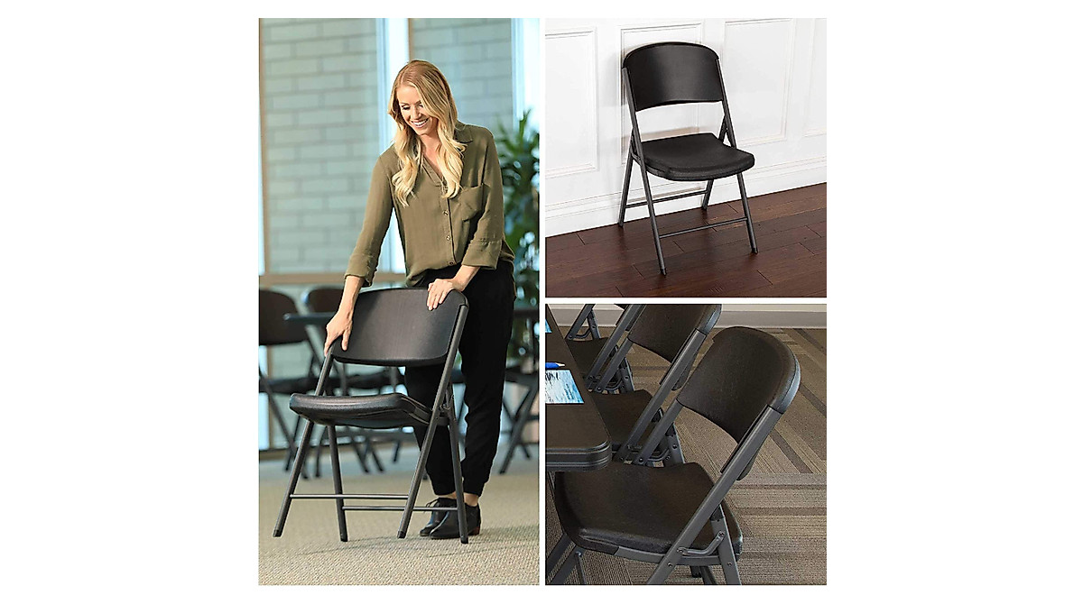 Durable Lifetime Folding Chair in Black - Model#80887U