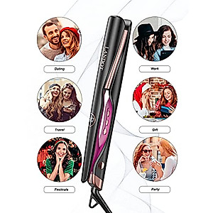 LANDOT Hair Straightener and Curler 2 in 1, Twist Flat Iron Curling Iron for Curl/Wave or Straighten