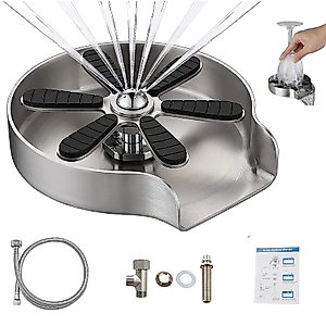 Glass Rinser for Kitchen Sink, High-Pressure Bottle Washer Stainless Steel Glass Rinser for Kitchen Sink Glass Cup Cleaner Sink Attachment Washer Baby Bottle, Glass Cup, Wine Glass