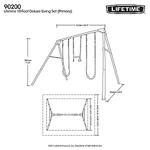Lifetime 90200 Heavy Duty A-Frame Metal Swing Set, Primary Colors